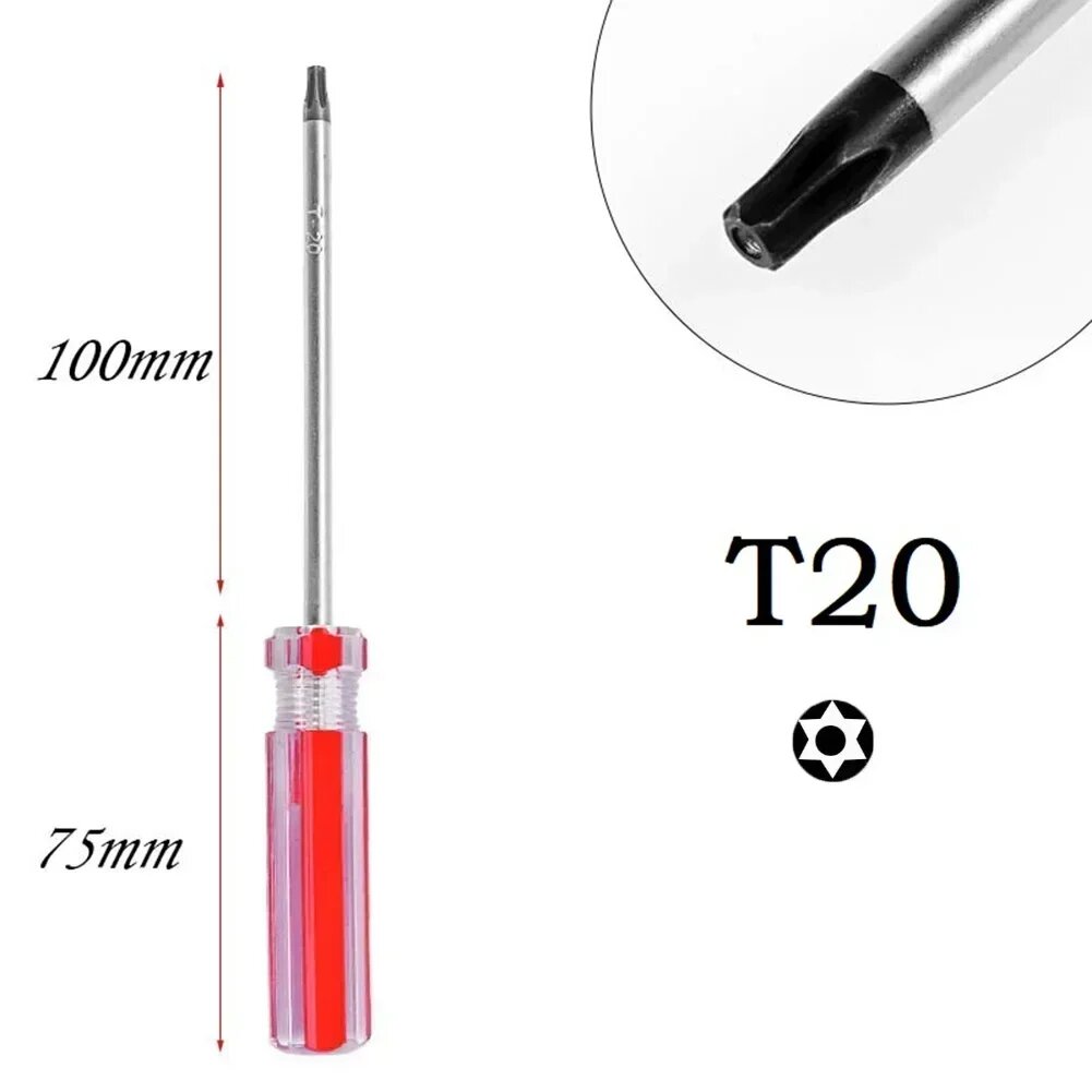 Отвертка T20, 100 мм, с красной рукояткой