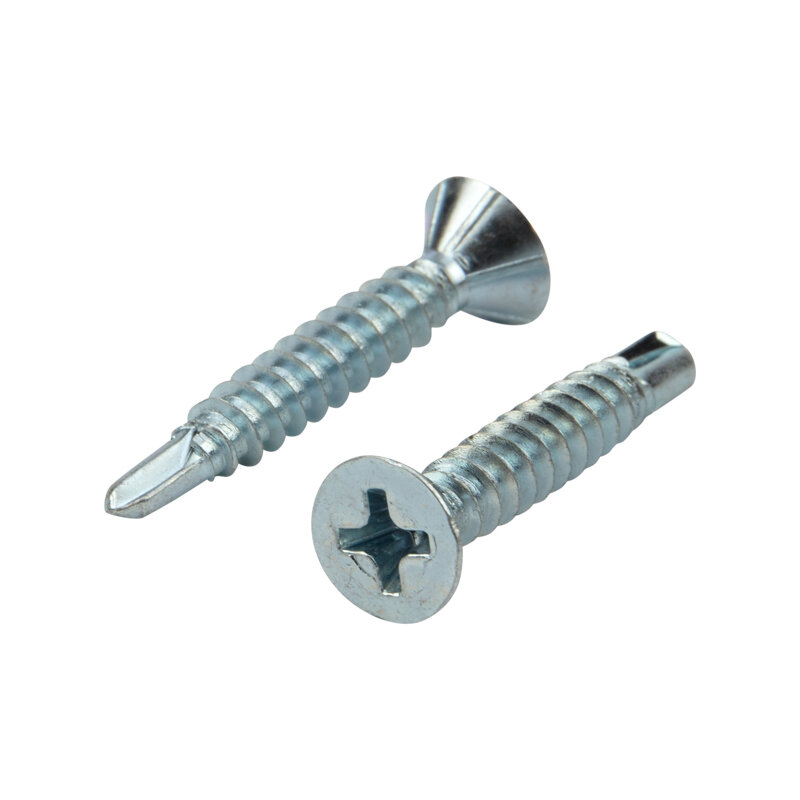 Саморез оконный сверло, 3.9х25, белый, оцинкованные, упаковка 100шт