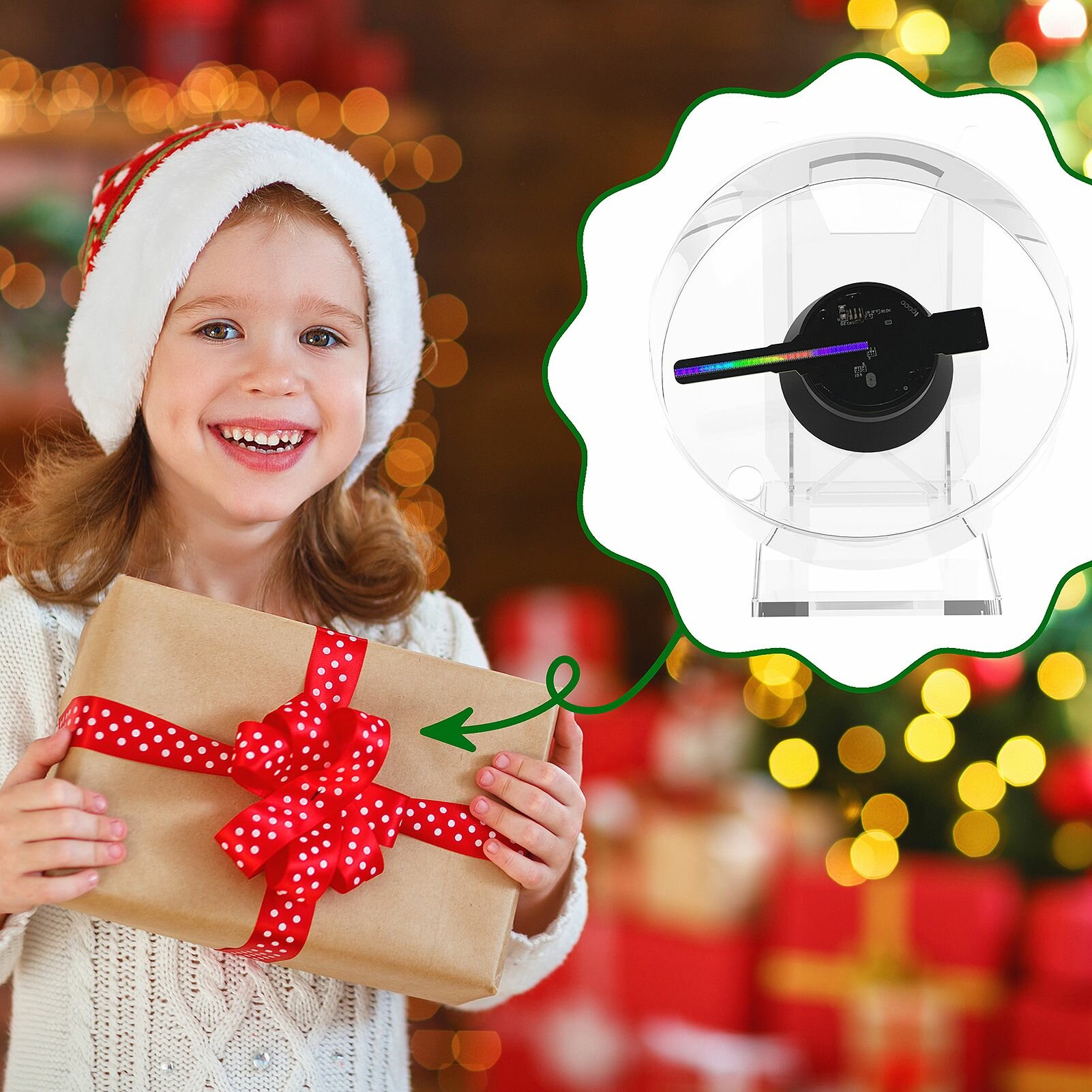 3D Голографический Вентилятор-дисплей, HD LED, 16 ГБ, дистанционное управление. Для бизнеса, магазинов, баров, выставок, праздников.