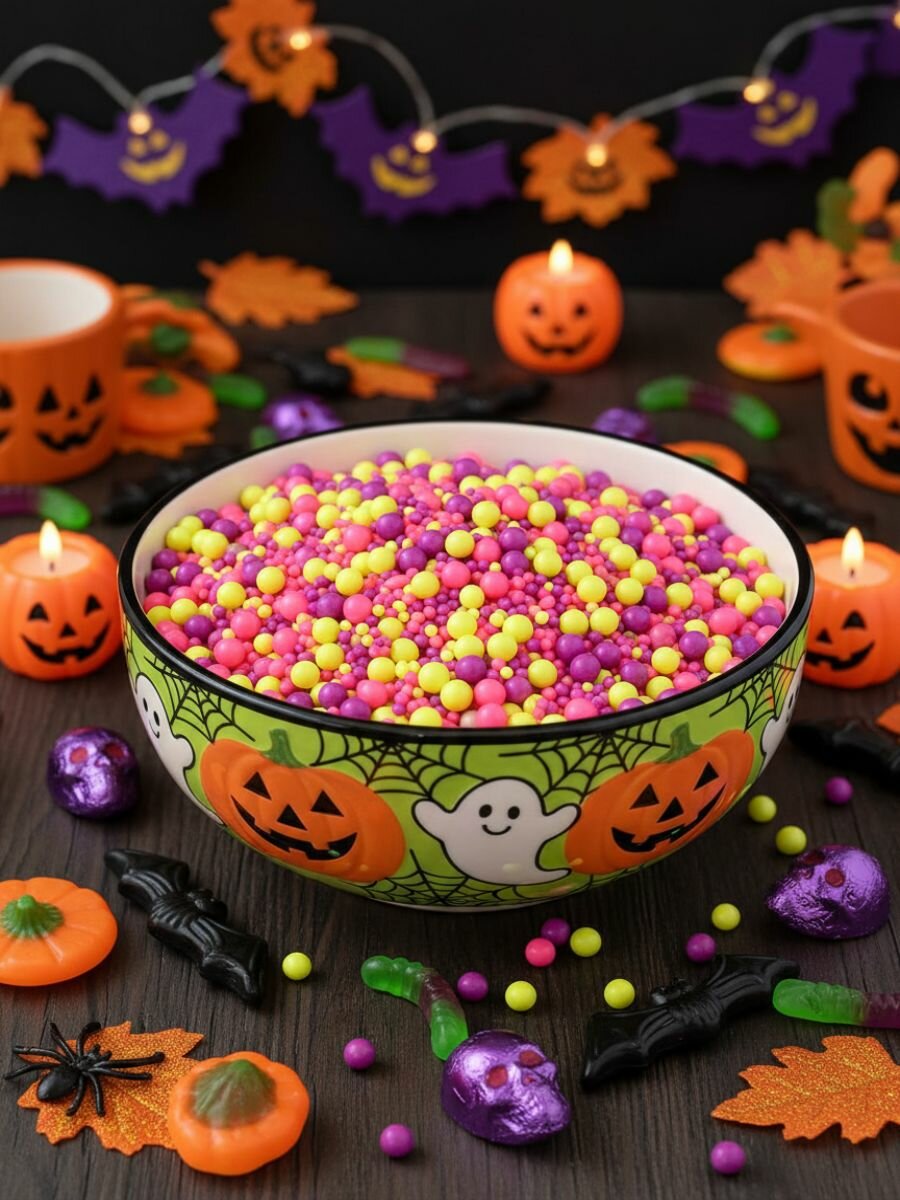 Посыпка с мягким центром с эффектом неона "Лимонный, розовый, ультрафиолет" 50 г