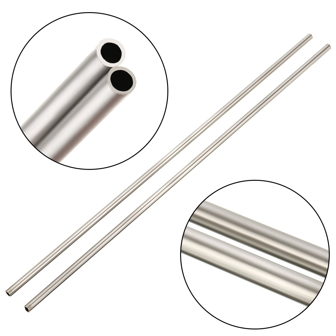 2x Серебро 304 Капиллярная трубка из нержавеющей стали 4мм OD 3мм ID 250мм Длина