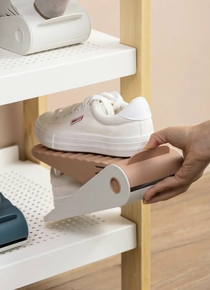 Подставка для обуви IPD, регулируемая по высоте, пластик, белое, 4шт