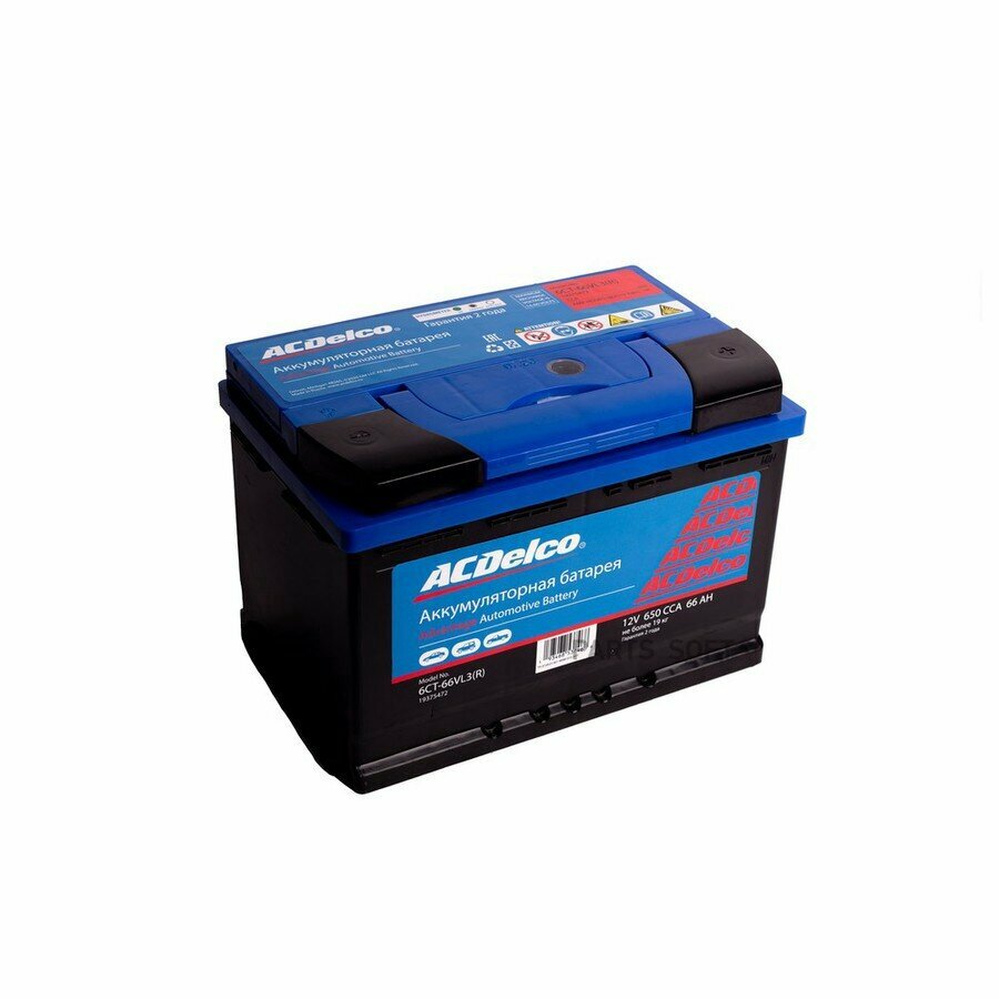 АКБ GM Advantage 66-З-R Обратная Полярность (EN) 650A, 278-175-190 от официального дистрибьютора, ACDELCO, артикул 19375472