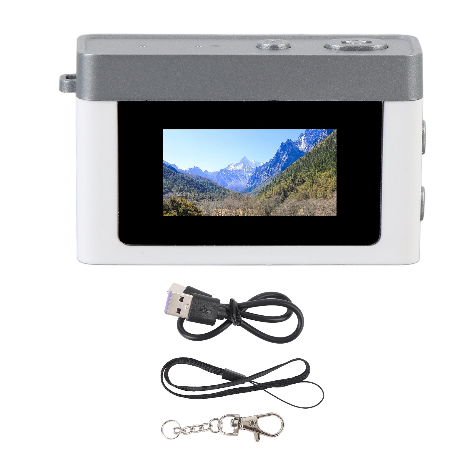 1080p Миниатюрная камера USB Перезаряжаемая камера 0,96 -дюймовая легкая камера кампуса для студентов белой