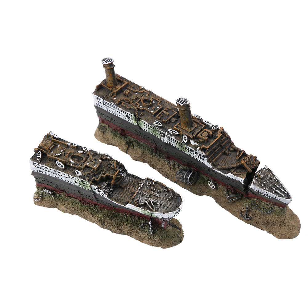 Украшение для аквариума в виде затонувшего корабля Титаник , декор для аквариума в виде затонувшего корабля, декор для водной тематики в виде затонувшего корабля