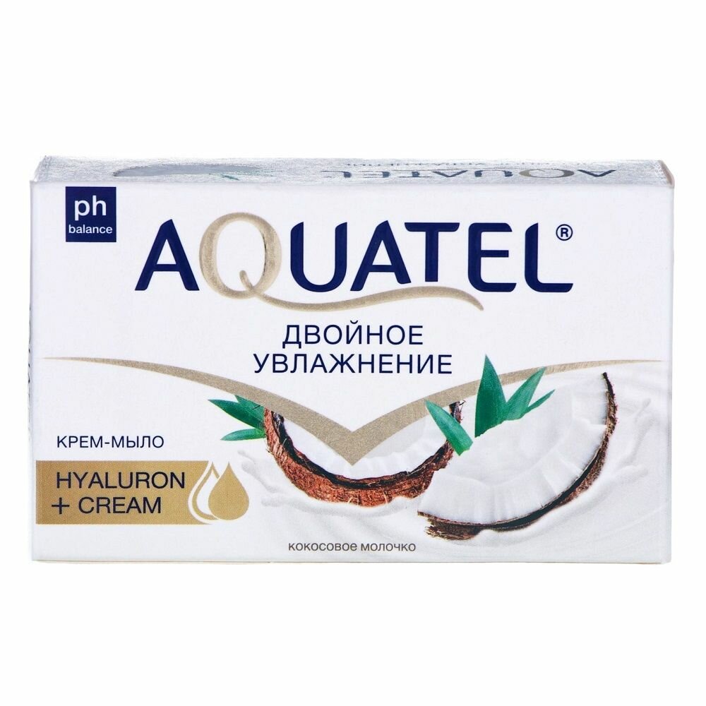 Крем-мыло твердое Aquatel Кокосовое молочко, 90 г