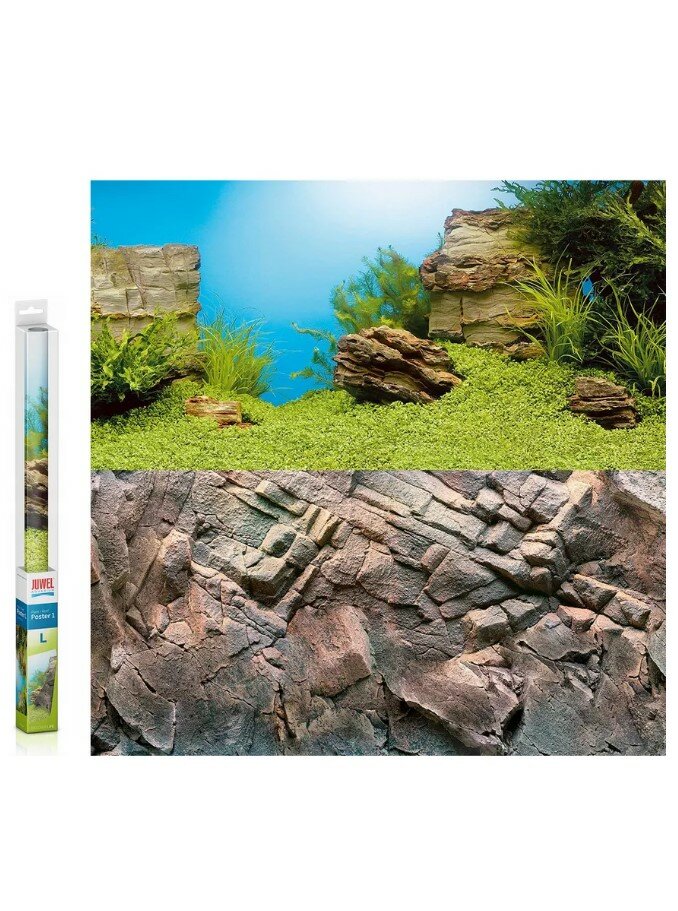 Фон-пленка Juwel "Poster1", камни/растительный, двусторонний 100х50 см.