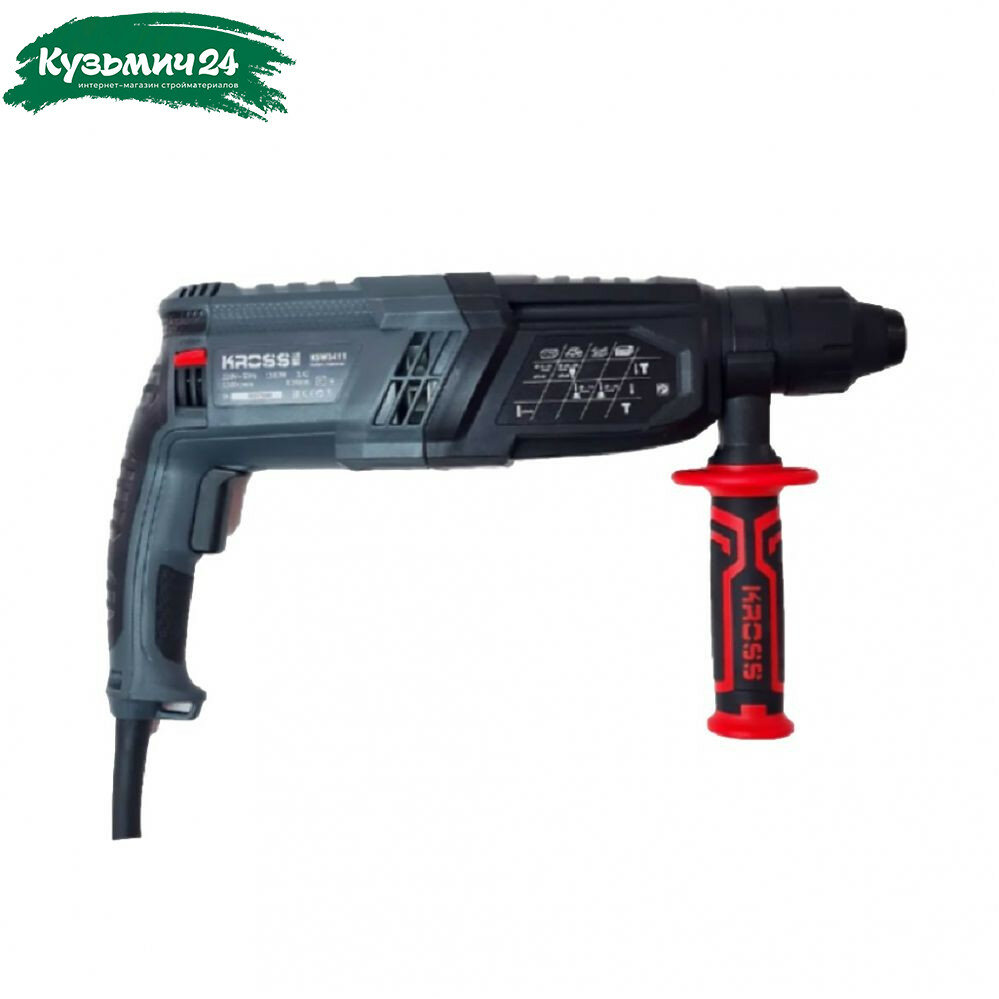 Перфоратор Kross KSW 3411, металлический редуктор, защита от перегрева, 1100 Вт, 3.4 Дж, 1 шт.