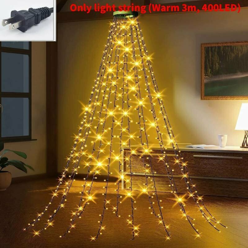 Christmas led tree top star lights with low voltage power for seasonal decor us warm 3m 400led