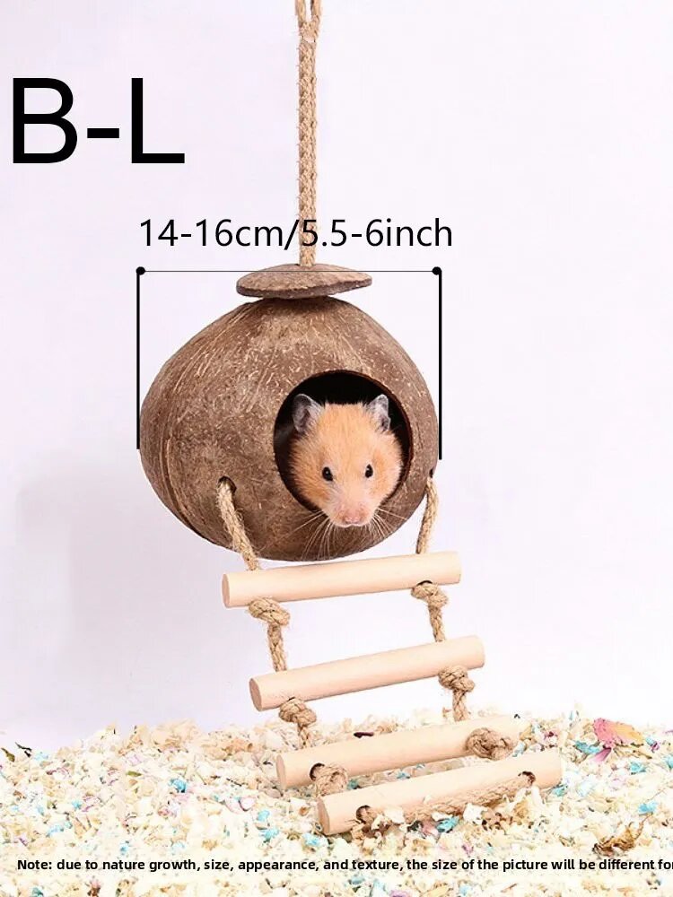 Домик с кокосовой скорлупой, 1 шт.