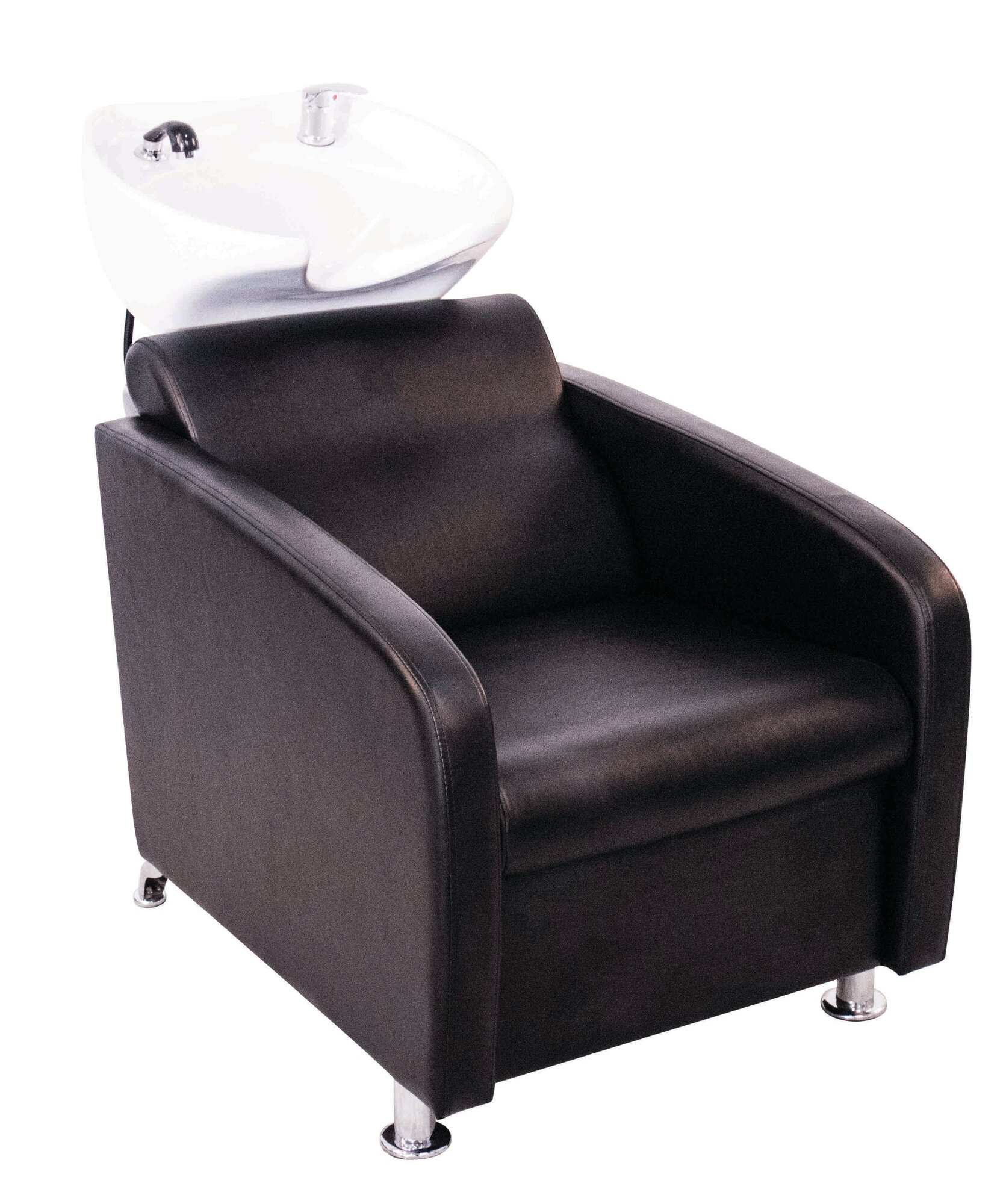 Парикмахерская мойка "Вирджиния", с креслом, напольн, чёрная