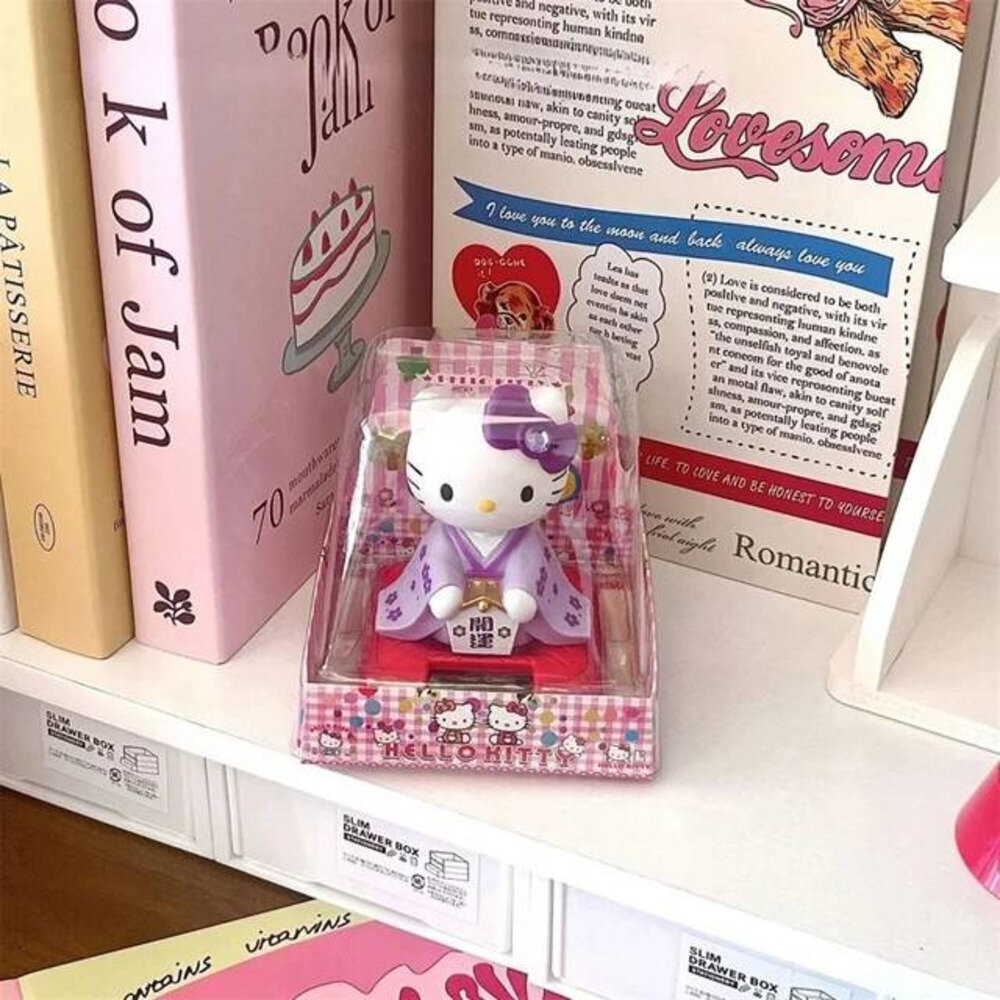Sanrio Ретро Японское Милое и Забавное Классическое Кимоно Кукла Hello Kitty Solar Shake Head Подарок для девочек на день рождения Настольное украшение для машины