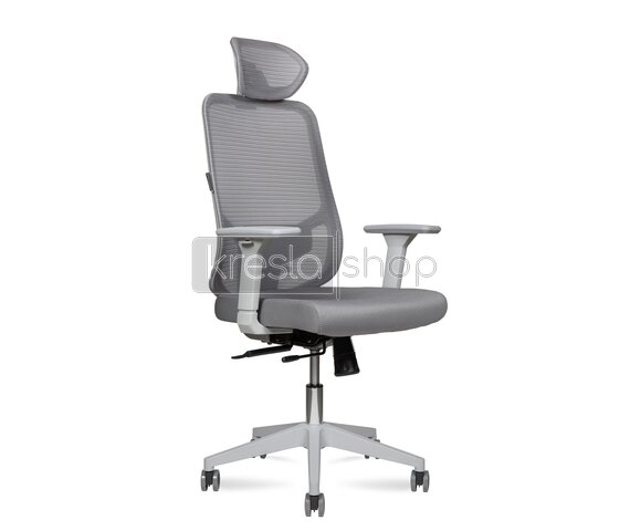 Кресло для персонала Norden Бэст грэй / Best grey WH256AG серая сетка, серая ткань, сиденье слайдер