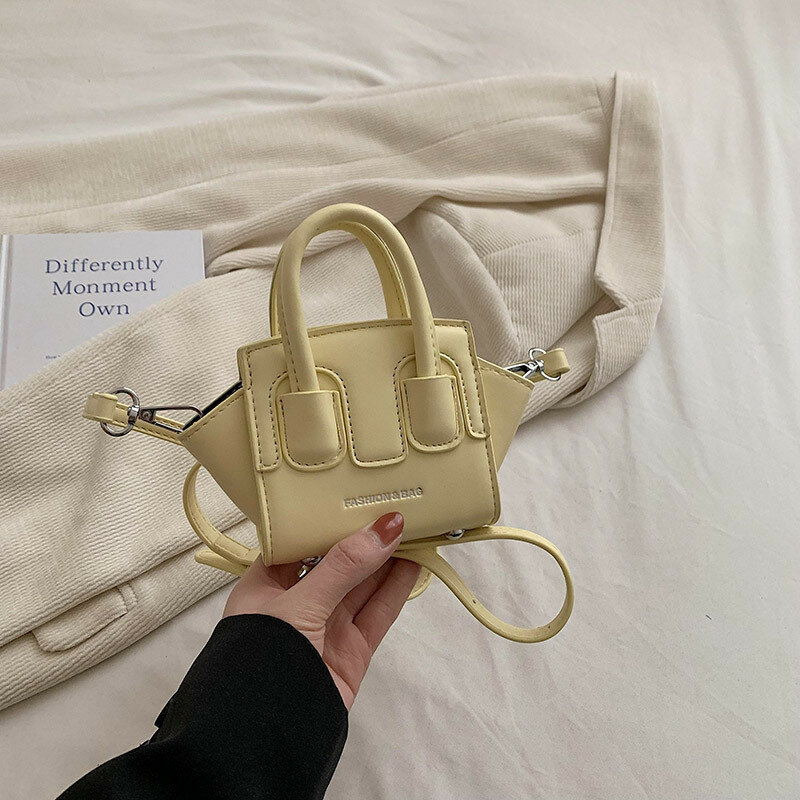Korean ins mini shell bag for girls chic wing design for everyday use light yellow