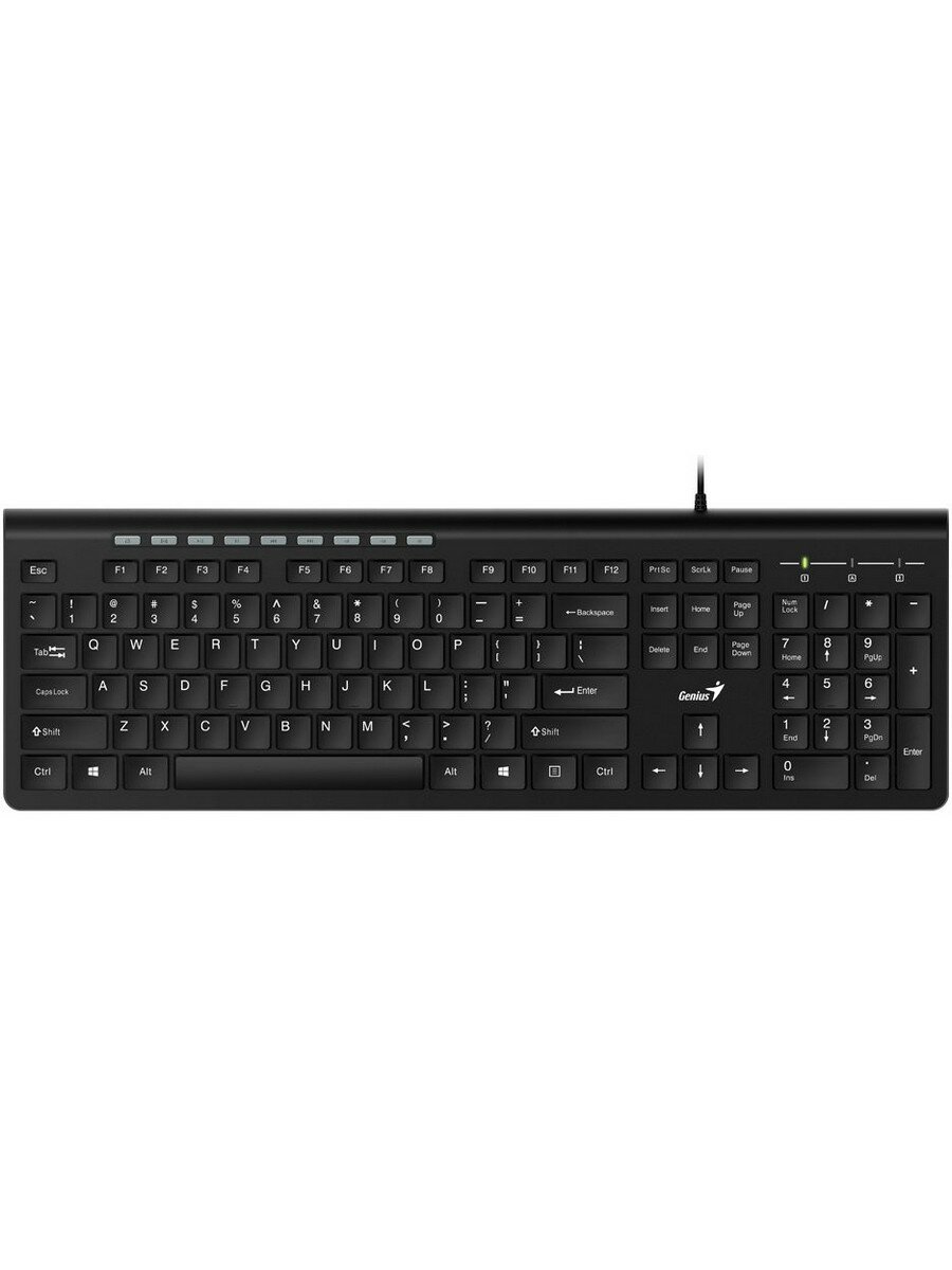 Клавиатура проводная GENIUS SlimStar 230II black (USB, 114 клавиш) (31310048402)