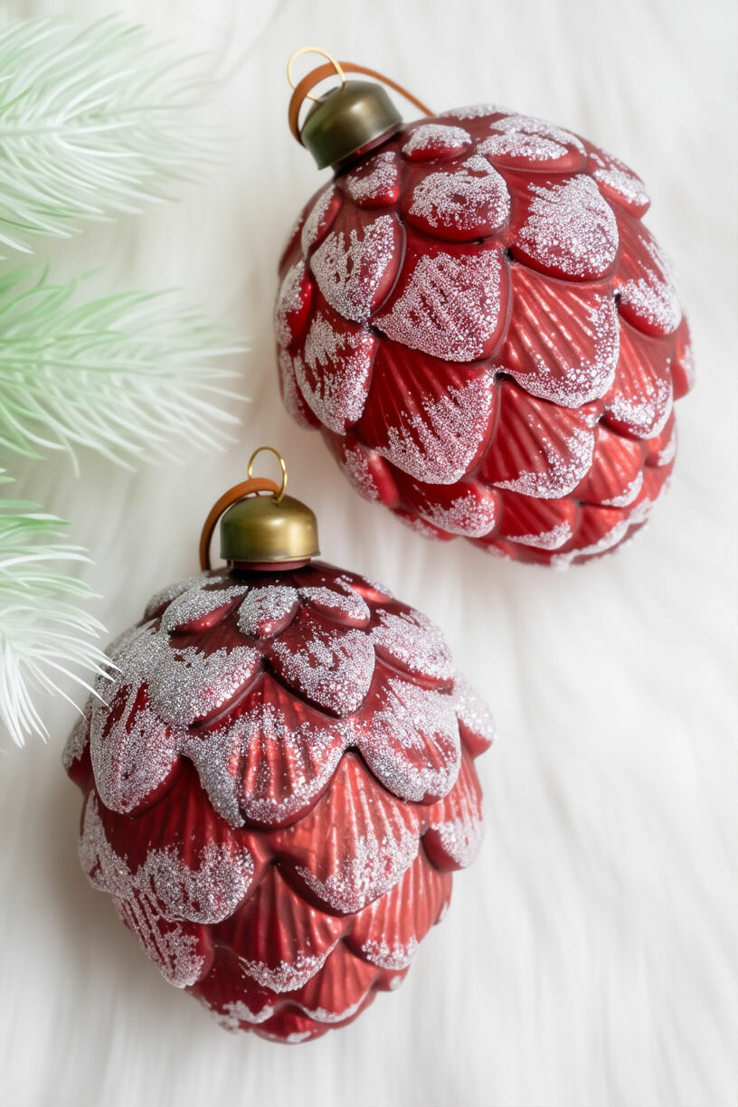 Набор ёлочных украшений шишки 'касиди', стекло, 11 см, 2 шт, Winter Deco 4060242