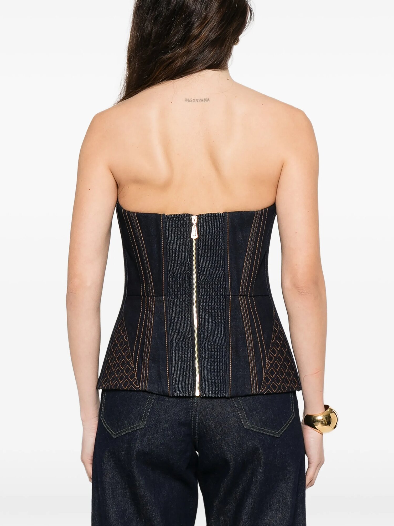 Корсет ZIMMERMANN Corded denim corset, размер 40, blue — фото 1
