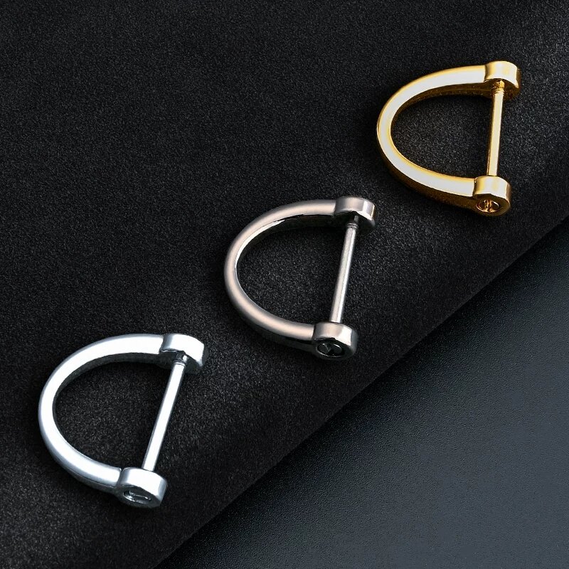 Брелок-подвеска из титанового сплава и нержавеющей стали в форме подковы для ключей, аксессуар для женщин и мужчин,