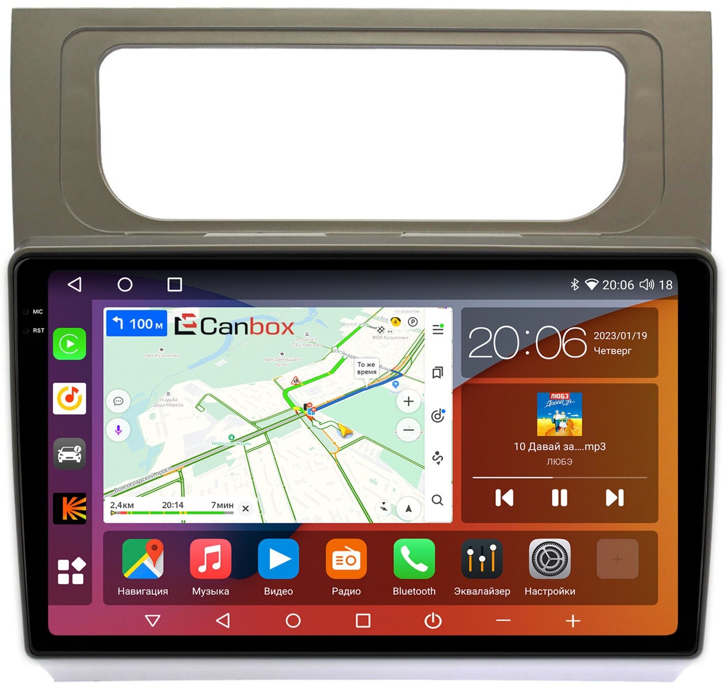 Штатная магнитола Volkswagen Touran 2 2010-2015 (серебристая) Canbox EVO 2K 5830-10-1161 Android 14 (4G-SIM, 12/256, DSP, QLed, AI, 360)