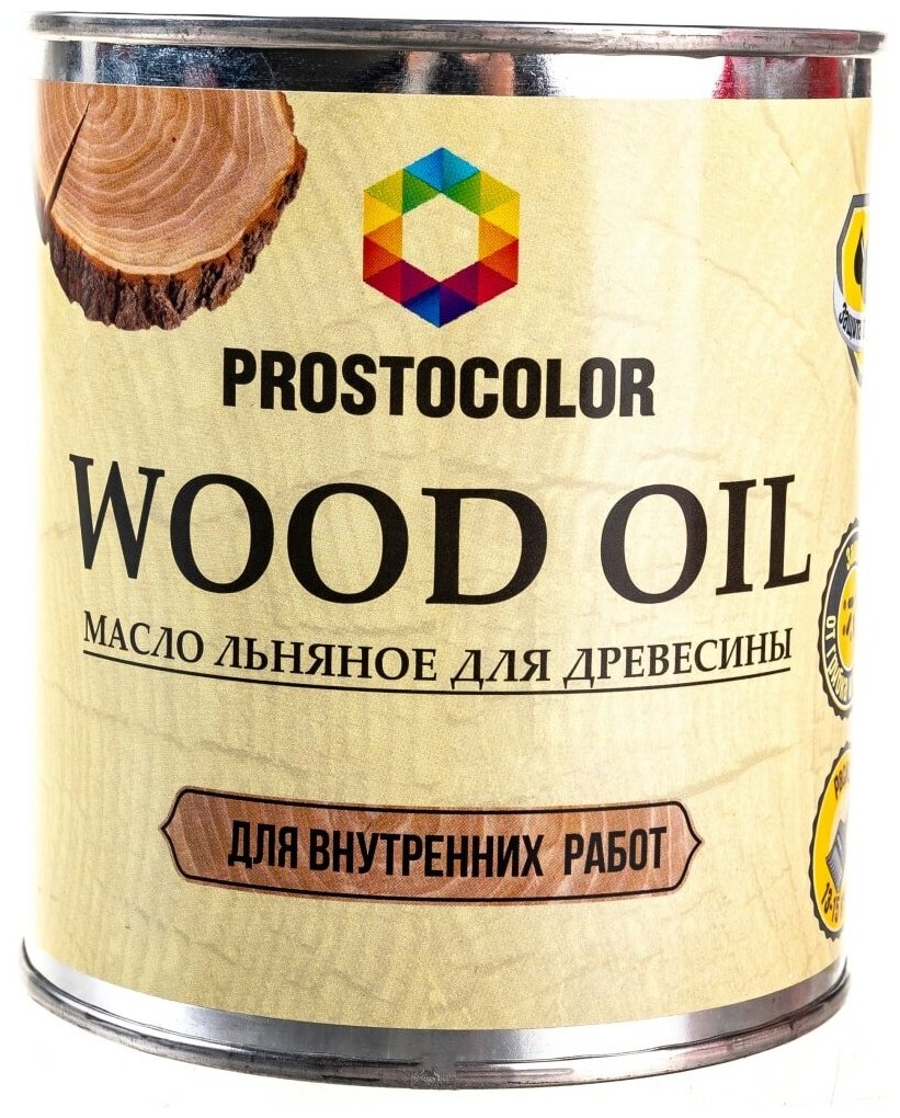 Масло простоколор Prostocolor льняное для древесины WOOD OIL, 0,75 л 101315