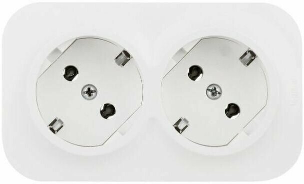 Розетка 2-м ОП Quteo 16А IP20 250В 2х2P+E с заземл. без защ. шторок бел. Leg 782233