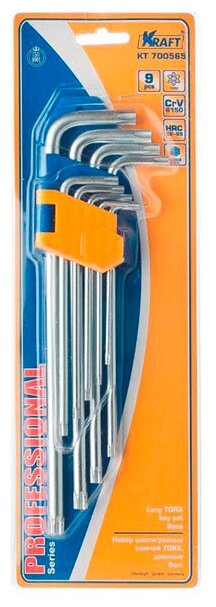 Набор ключей KRAFT TORX длинных Т10-50 9 предметов