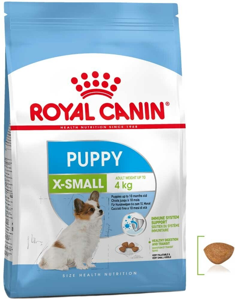 Сухой корм royal canin для щенков миниатюрных пород size health nutrition x-small puppy 500г