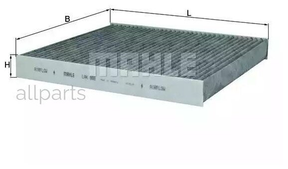 MAHLE LAK888 Фильтр салона AUDI A3/VW GOLF 12 с актив. углем