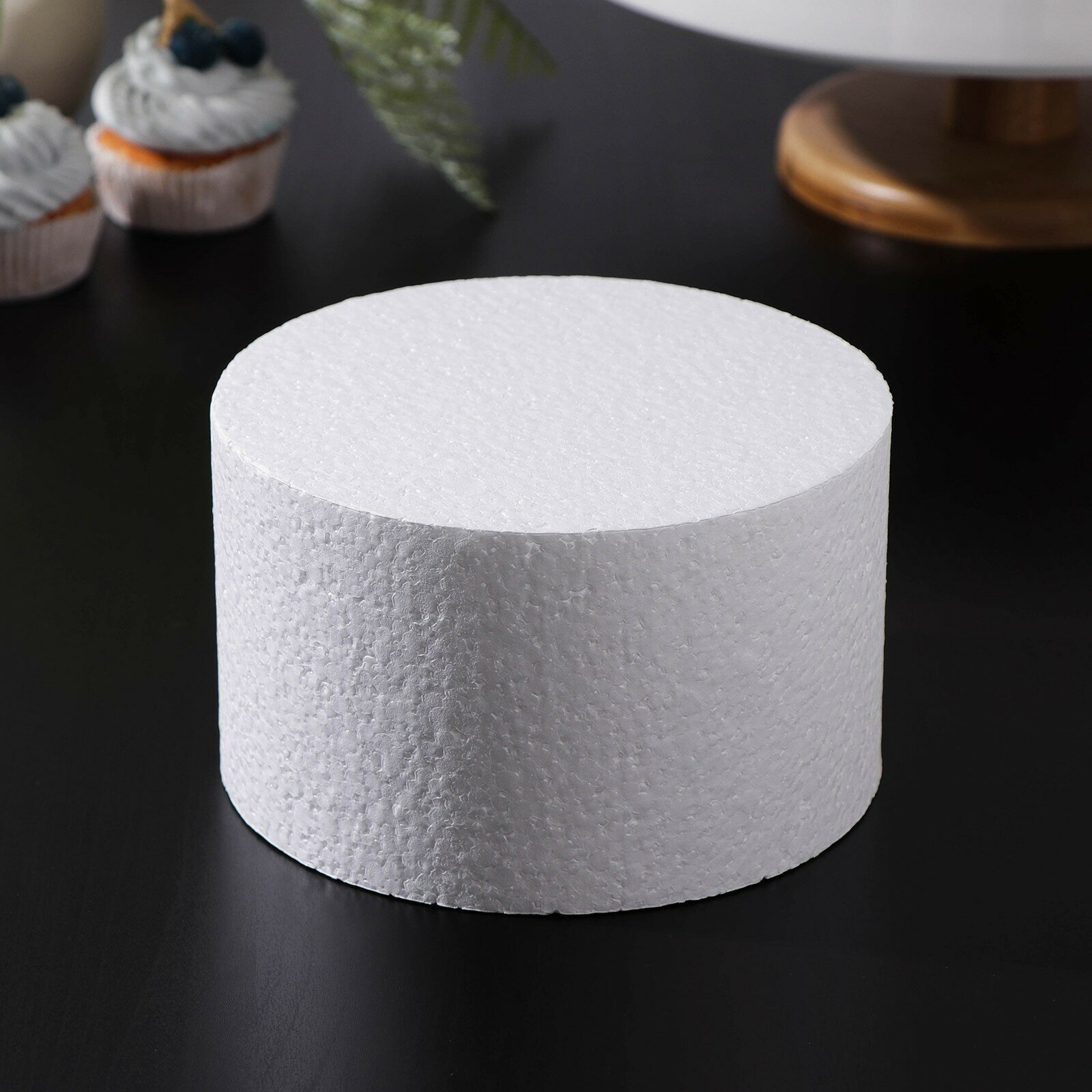 Фальшярус для торта круглый, d=16 см, h=10 см, белый