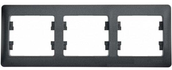 Рамка Systeme Electric (schneider Electric) SCHNEIDER ELECTRIC 3-ая, горизонтальная SE Glossa Антрацит, GSL000703