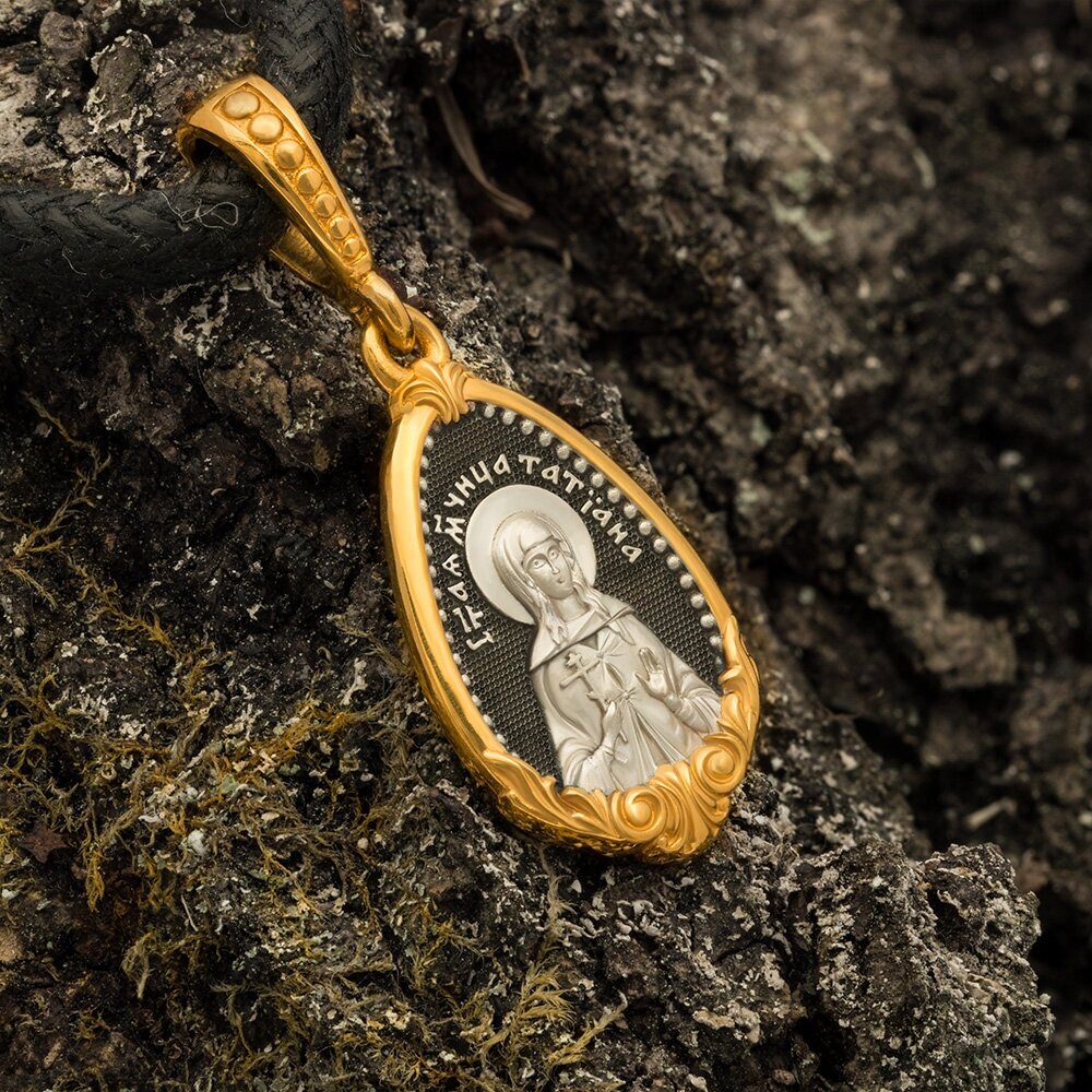 Иконка, серебро, 925 проба, золочение, чернение