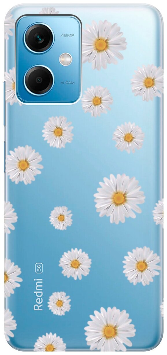 Силиконовый чехол с принтом Camomiles для Xiaomi Redmi Note 12 / Сяоми Редми Ноут 12