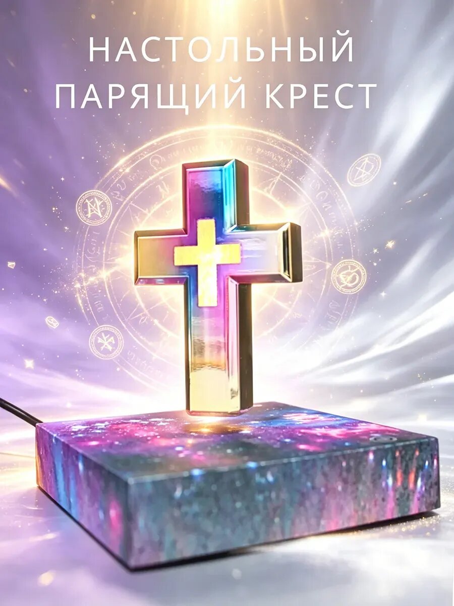 Настольный левитирующий крест с подсветкой