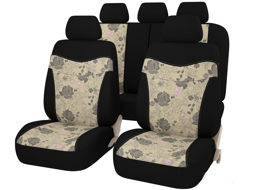 Авточехлы универсальные из полиэстера PSV Scarlett , Бежевый, комплект на весь салон