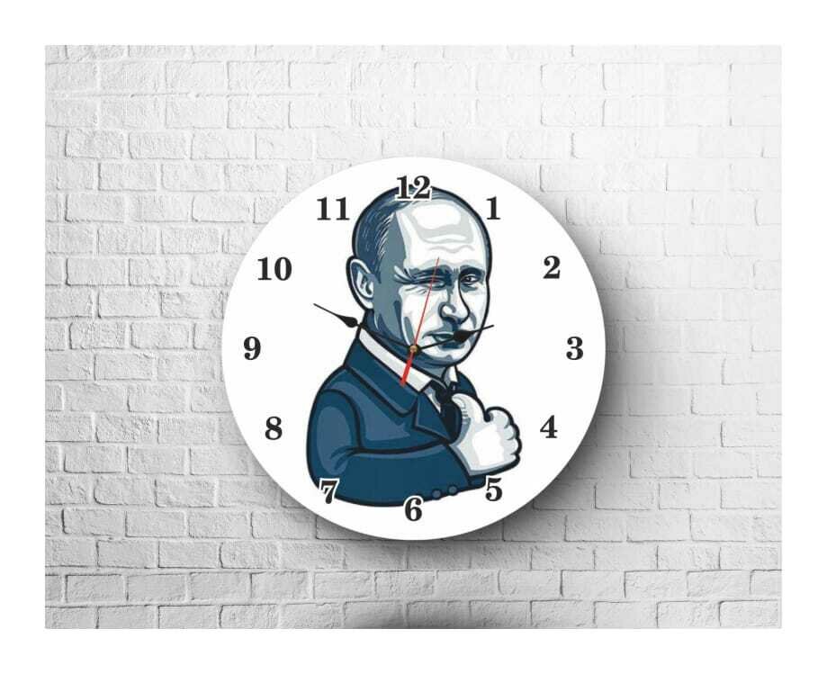 Часы настенные GOODbrelok круглые 20 см принт "Путин" - П0007