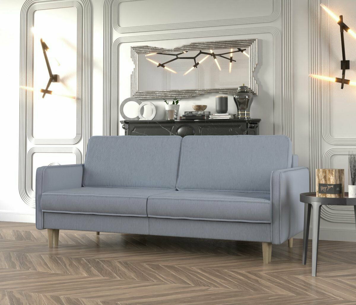 Диван прямой Монэ сиреневый