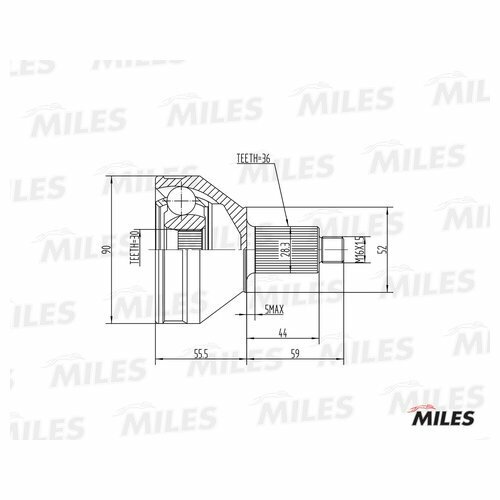 Шрус Наружный Vw Polo Седан Rus 11-/Skoda Rapid/Fabia/Roomster 1.2-2.0 00- (Gkn 306216) Ga20020 Miles арт. GA20020