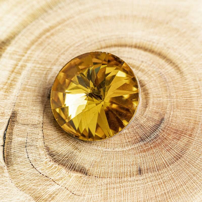 Кабошон стекло Риволи 10 шт цвет Topaz АВ (топаз) , 14х7 мм
