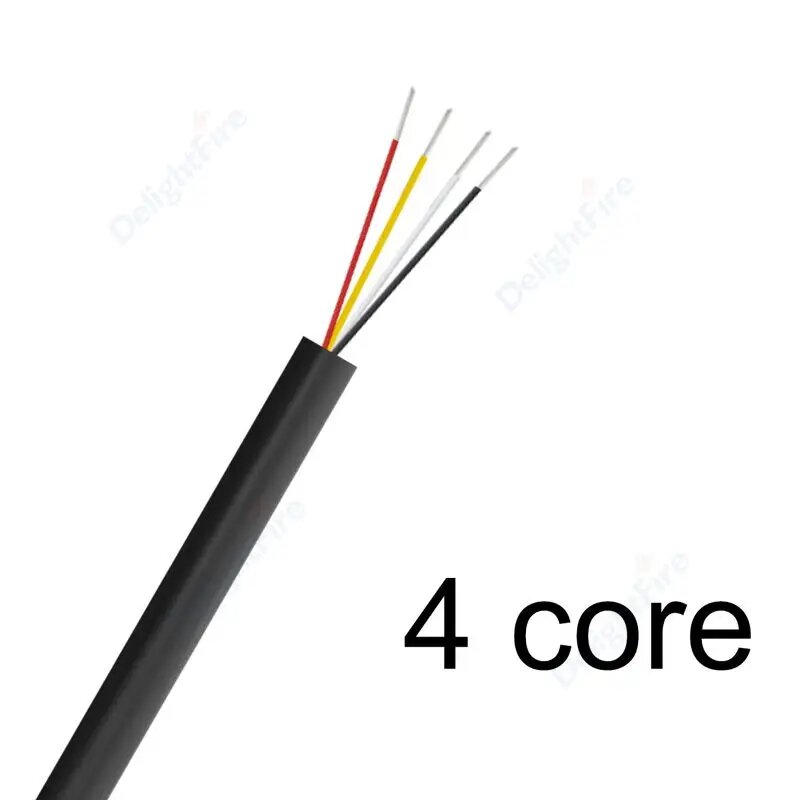 DelightFire Провод UL2464 2-10 ядер 28 AWG, 4 Core-Black, 10M