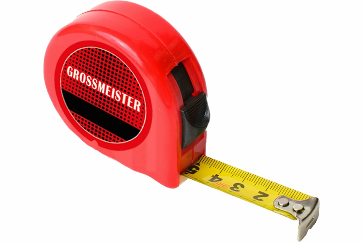 GROSSMEISTER рулетка пластиковый корпус 5 м × 19 мм, измерительный инструмент