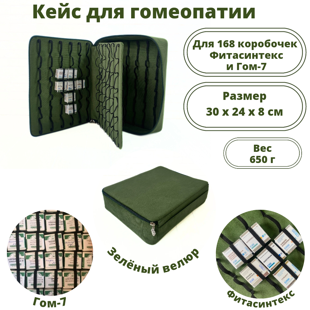 Аптечка, пенал, кейс для хранения и транспортировки гомеопатии на 168 коробочек от Фитасинтекс