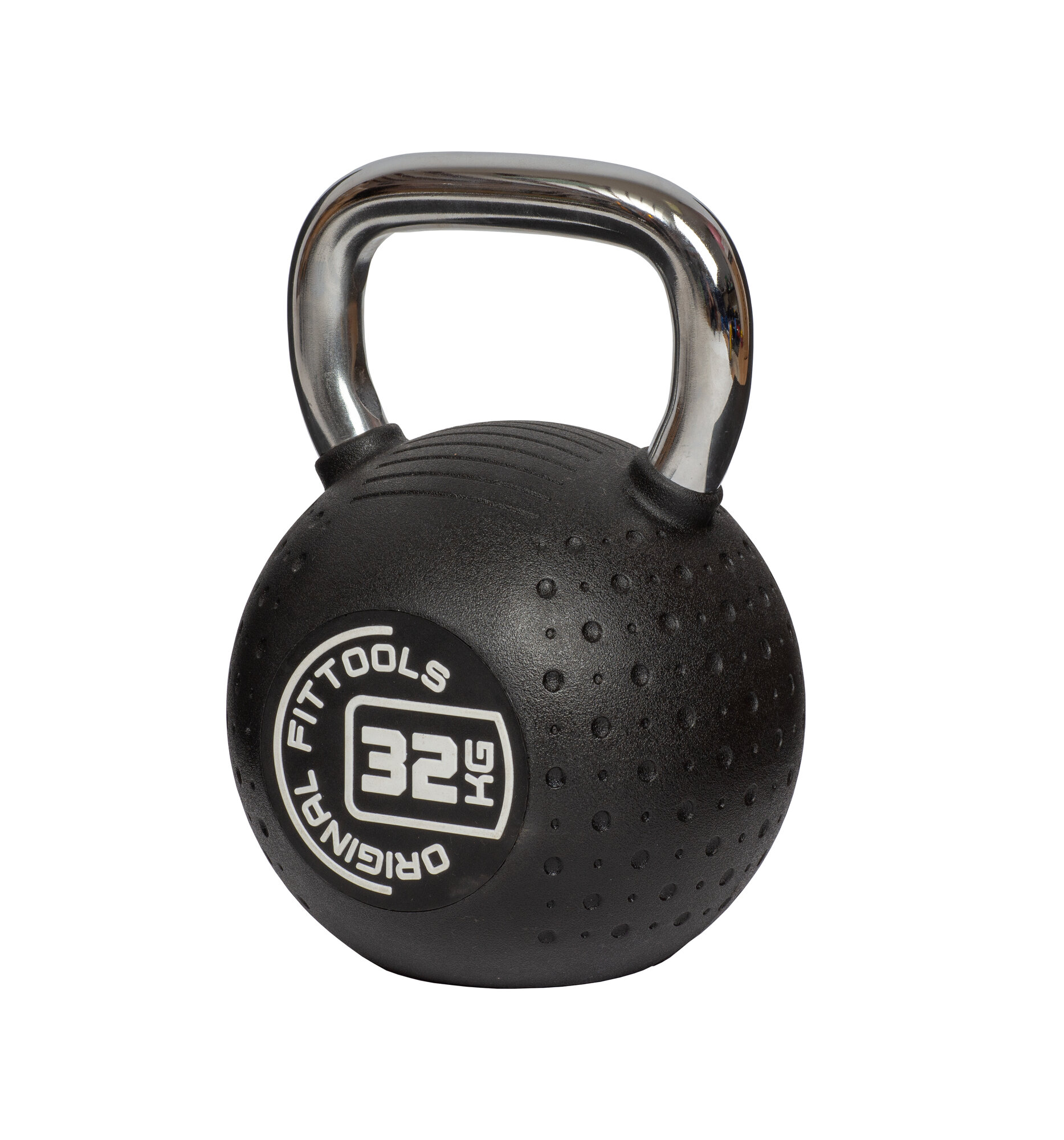 Original FitTools Гиря 32 кг с хромированной ручкой полиуретановая (CPU)