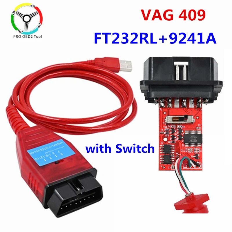 Vag 409 kkl с кабелем автоматического сканера FTDI FT232RL, кабель интерфейса автоматической диагностики для многобрендовых автомобилей