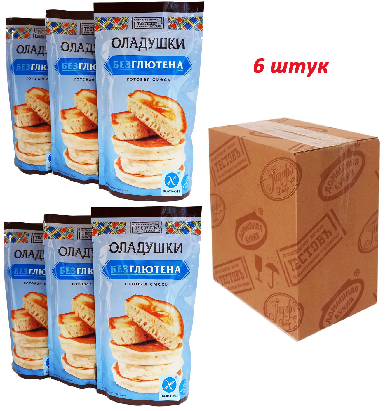Смесь сухая без глютена Домашние Оладушки, 6 шт.