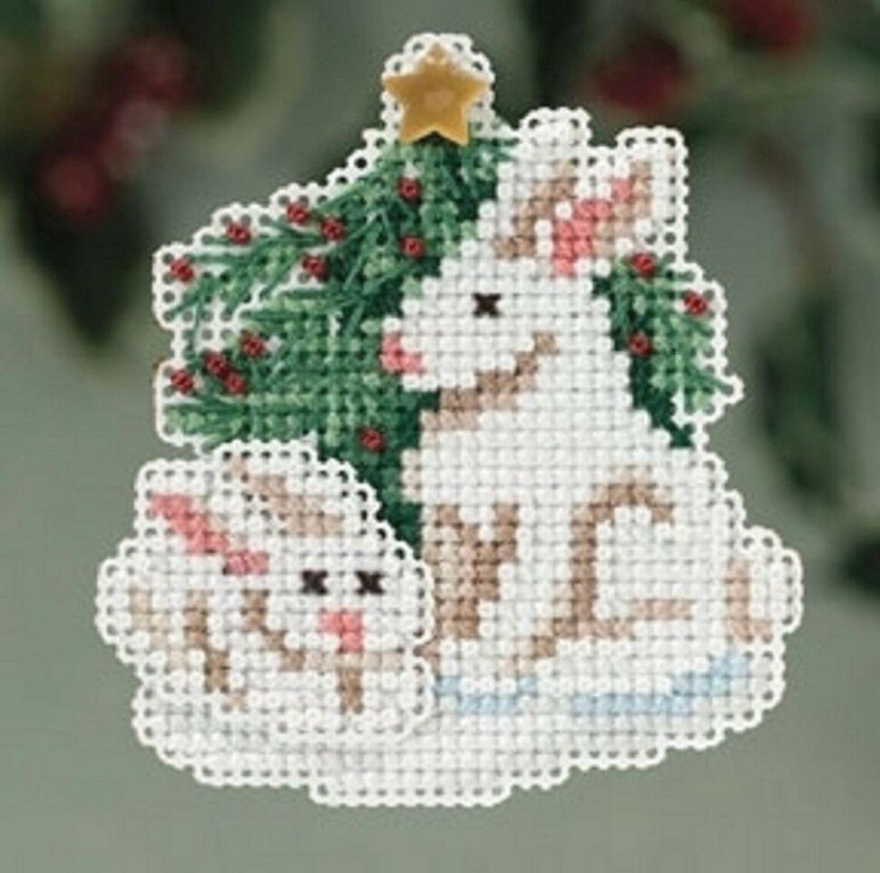 Набор для вышивания Mill Hill #MH183303 Winter Bunnies (Зимние кролики), Счетный крест, 6.35 x 7 см