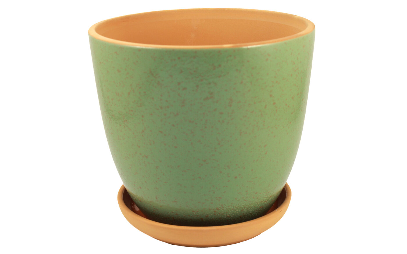 Цветочный горшок "ColorLife" Ломоносовская керамика (зеленый) с поддоном d18см, h16,5см, 2,2л