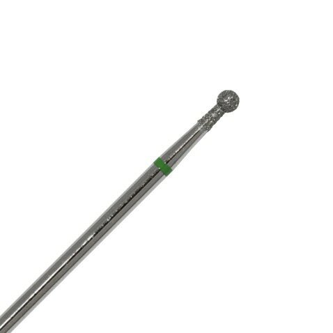 Фреза алмазная Сферическая с буртиком круглая, зеленая (грубая зернистость) ВладМиВа 002.534.023 диам. 2.3 мм