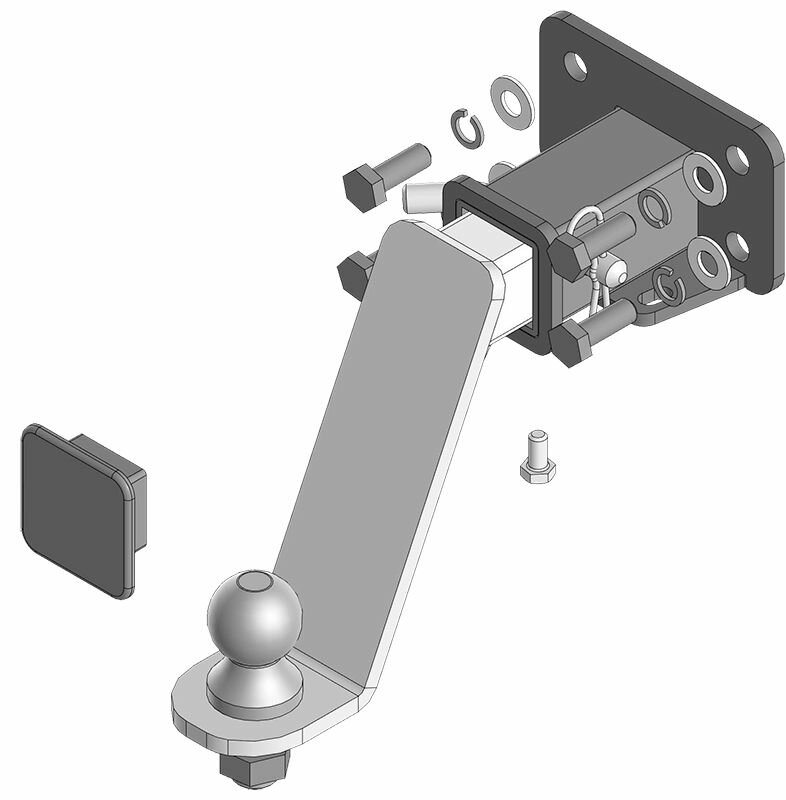Фаркоп Motodor Tank 300 c 2021 г, Haval H9 с 2024 (Оцинк. вставка и шар) арт.93118-E