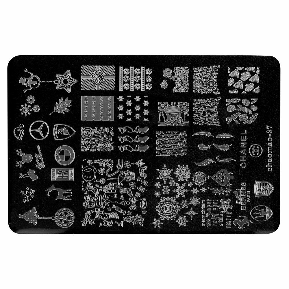 Трафарет для стемпинга металлический, 9,5x14,5см IRISK NEW (041 Chaomao 37 Зима)