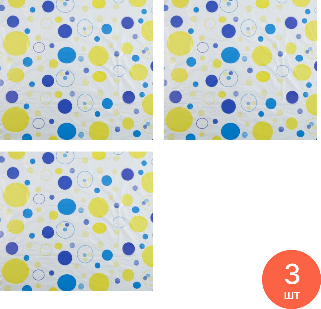 Скатерть прямоугольная Колорит Пикник без отделки полиэтилен 120×200см (комплект из 3 шт)